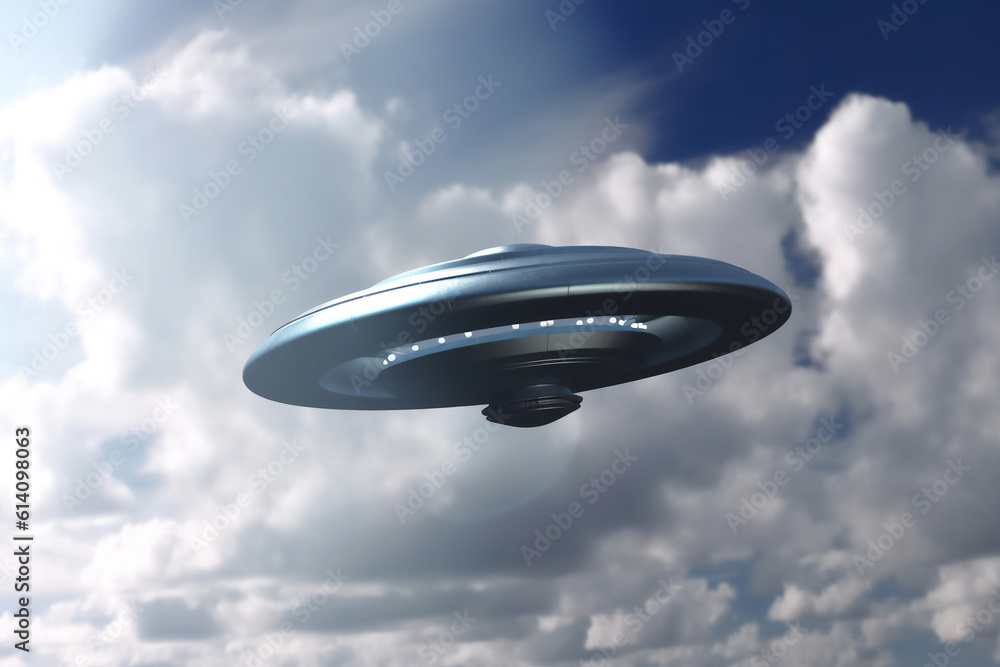 UFO flying saucer spaceship from outer space which is an extra ...