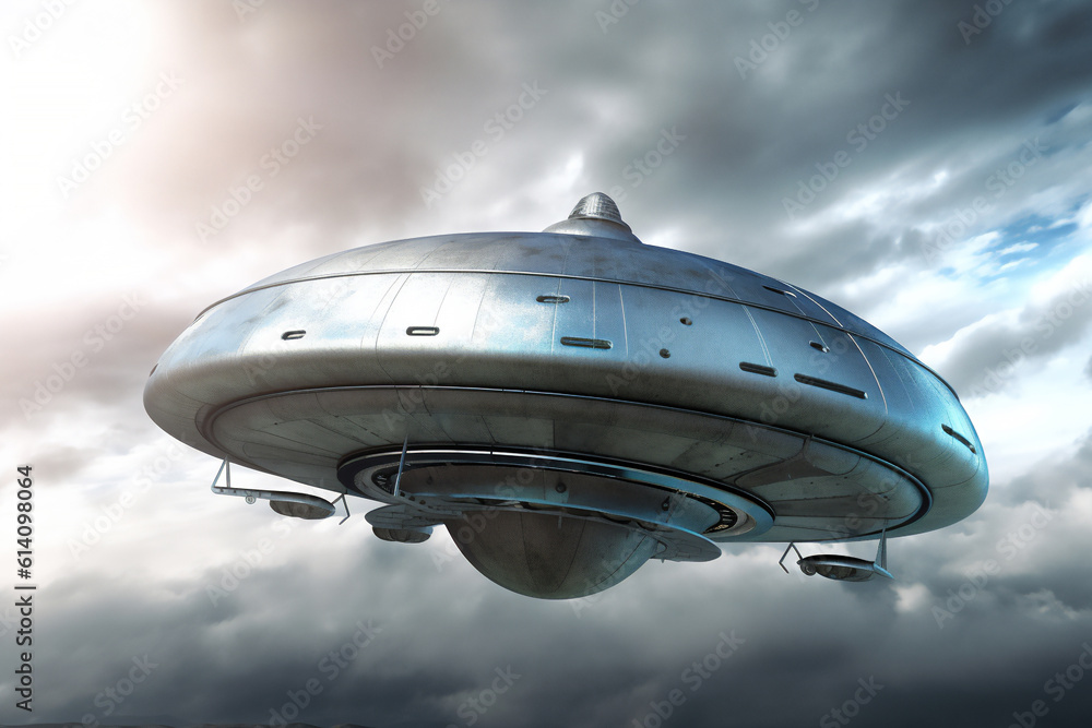 UFO flying saucer spaceship from outer space which is an extra ...