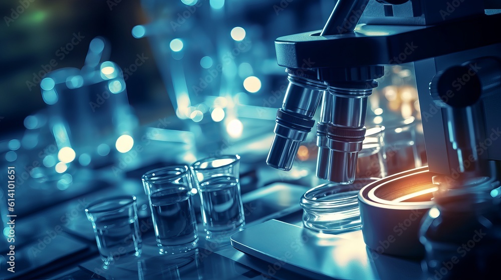 Exploring the Depths of Science: Microscope and Test Tubes in a ...