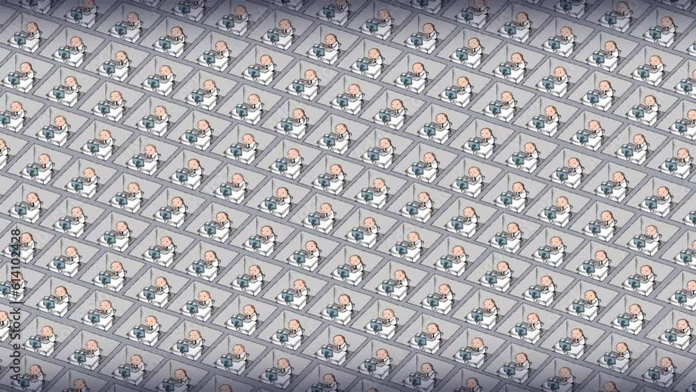 Office cubicles with a little color more and more employees version ...