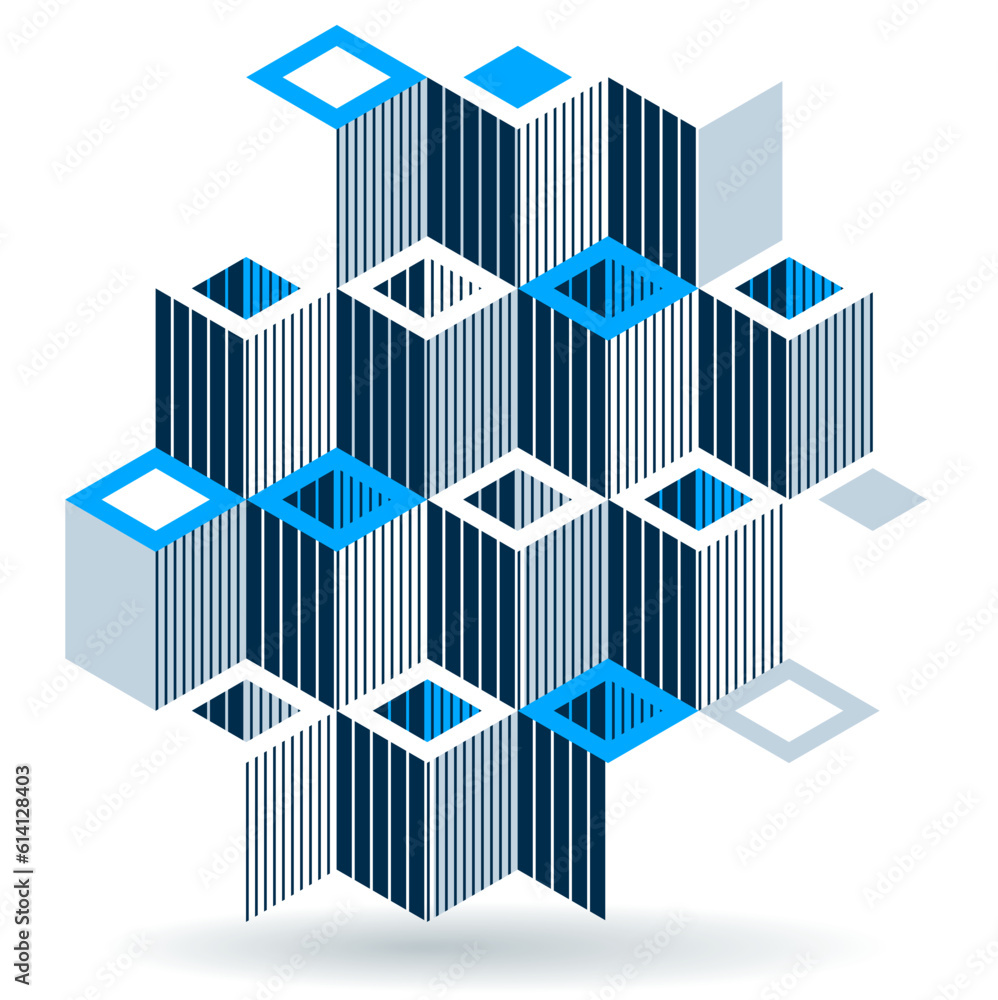 Isometric 3D cubes vector abstract geometric background, abstraction ...