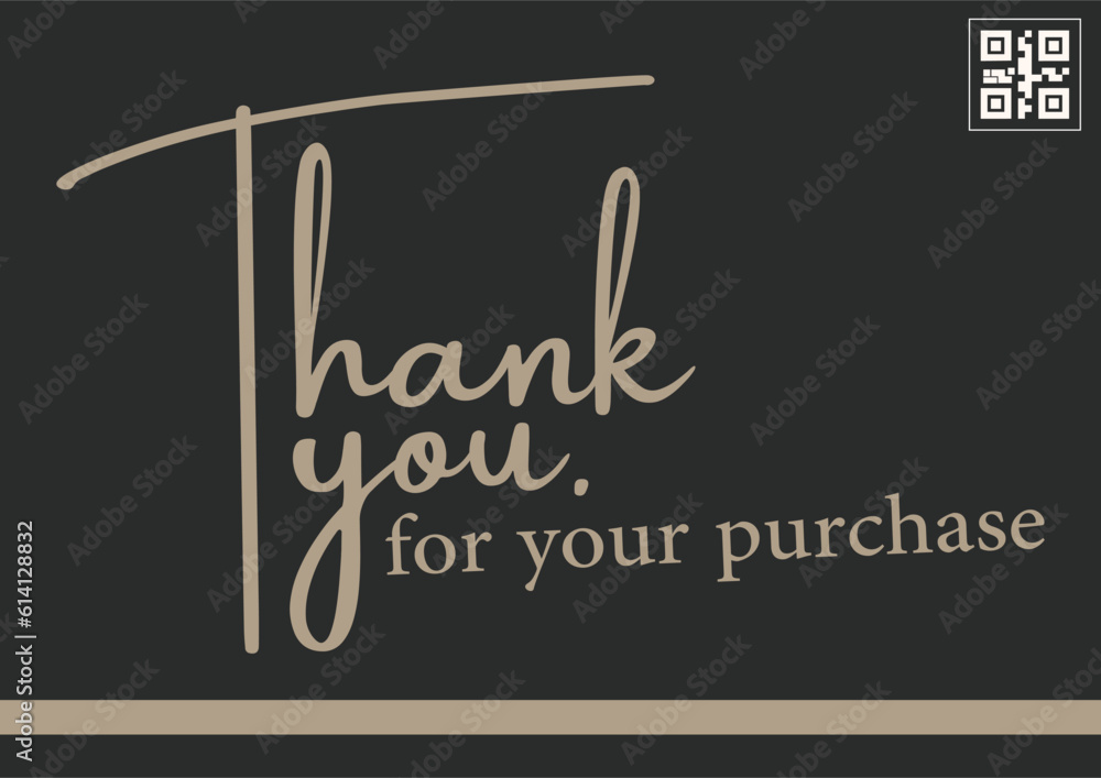 Thank you for your purchase. modern design with calligraphic background ...