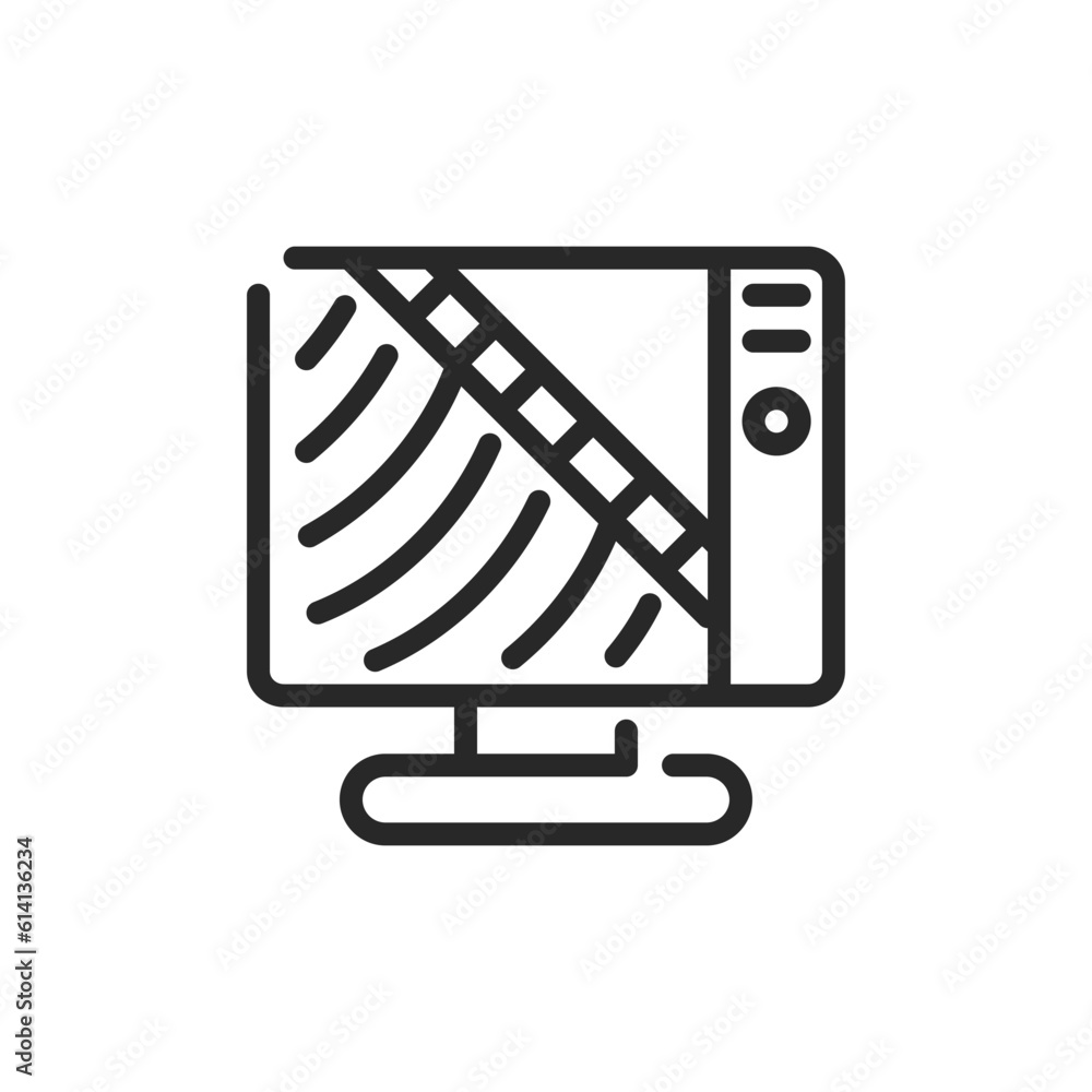 Vetor de Veterinary X-Ray Icon. Pet X-Ray Monitor Pictogram. Vector ...