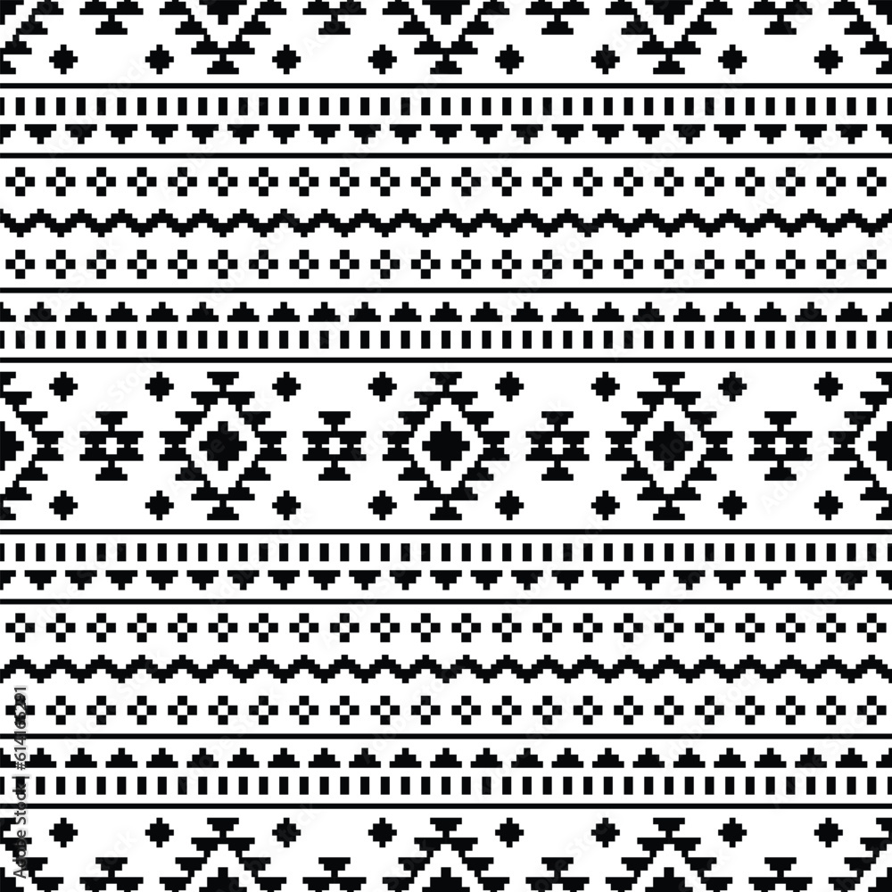 Geometric folklore seamless ethnic pattern. Aztec Navajo tribal style ...