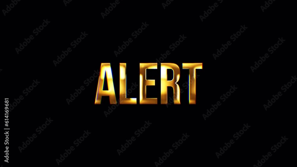 Vidéo Stock Loop animation of Alert cinematic trailer title golden ...