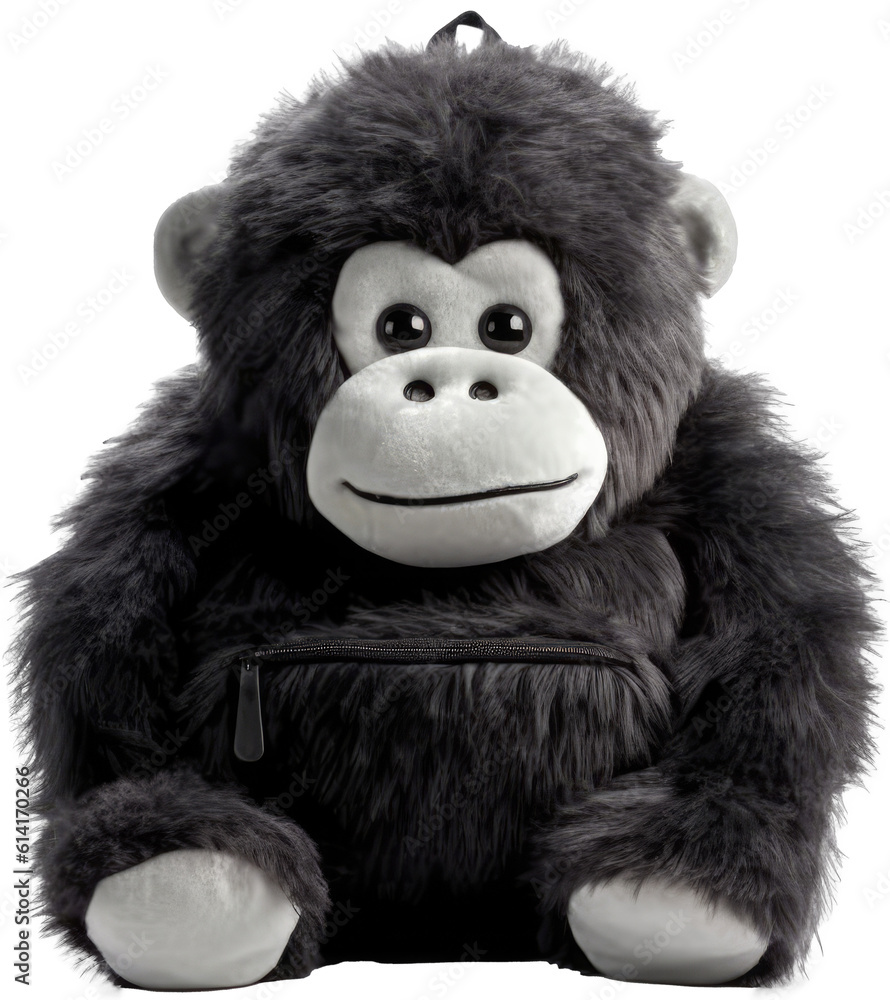 Gorilla backpack for children isolated on a transparent background ...