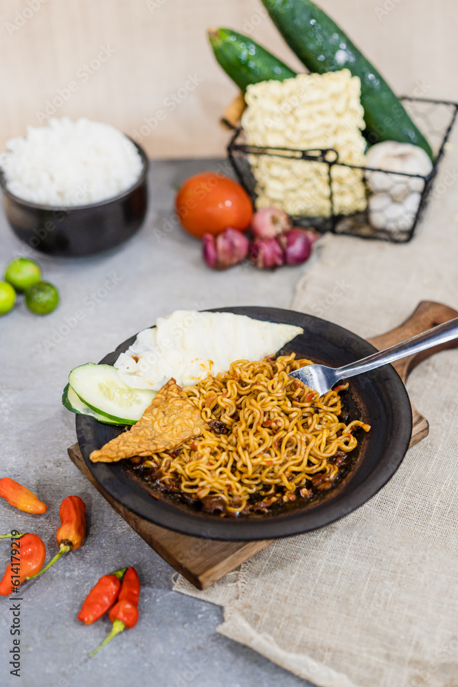 Indomie goreng sambal gami or spicy fried indomie is Traditional food ...