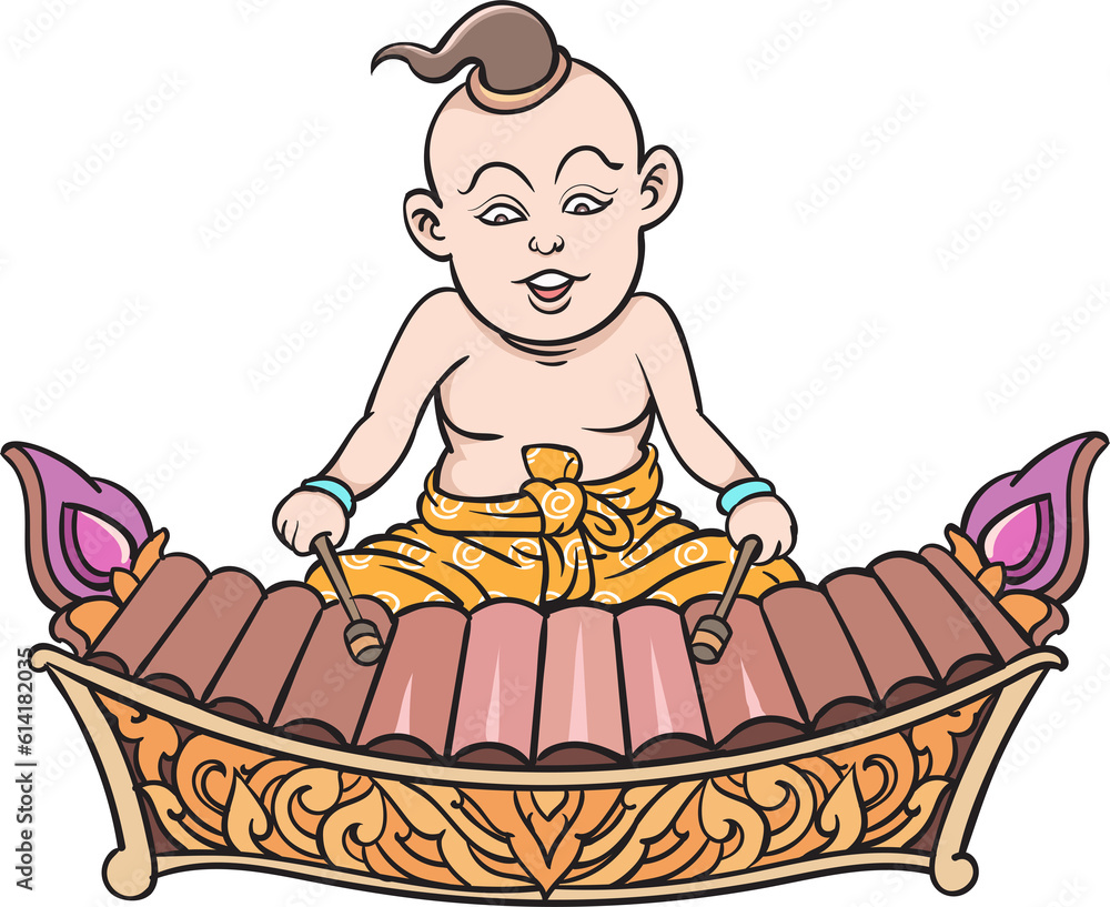 Thai children, Thai cartoons, Thai musical play. pop art retro hand ...