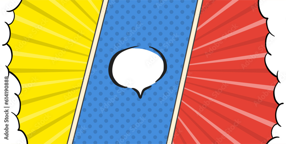 Vector Abstract Comic Page, Color Comic Background With Clouds and ...