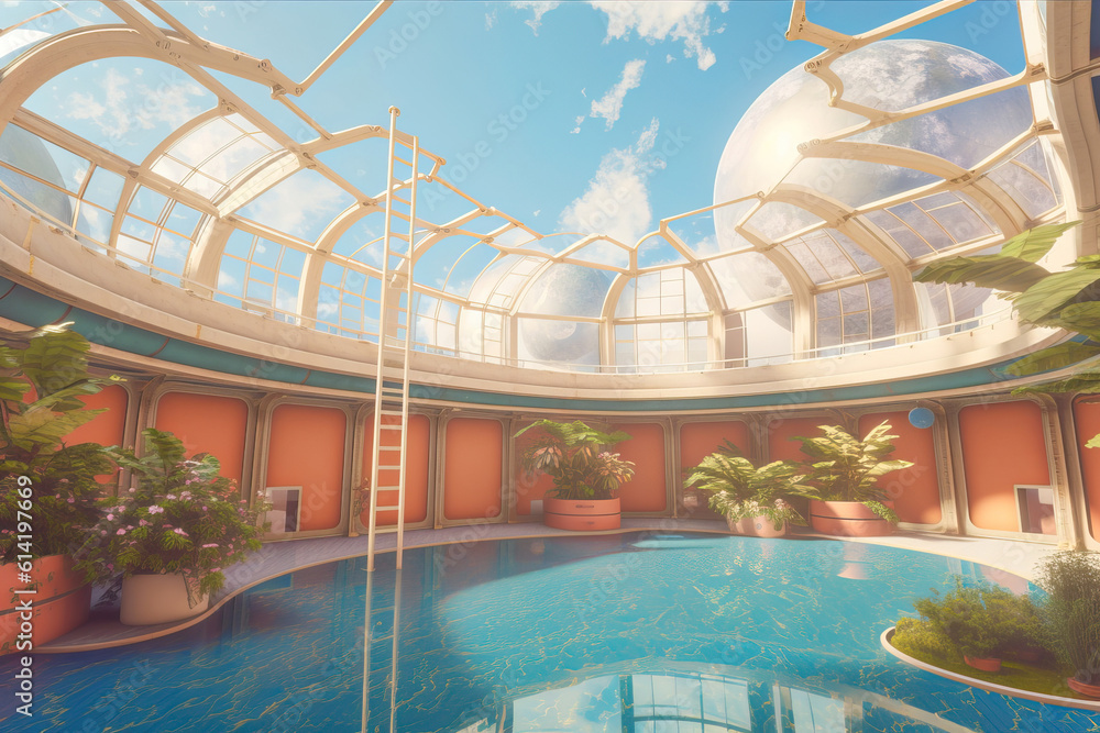 Liminal Pool Liminal Space Liminal Sky Archways ,Concept Scenes,3D ...