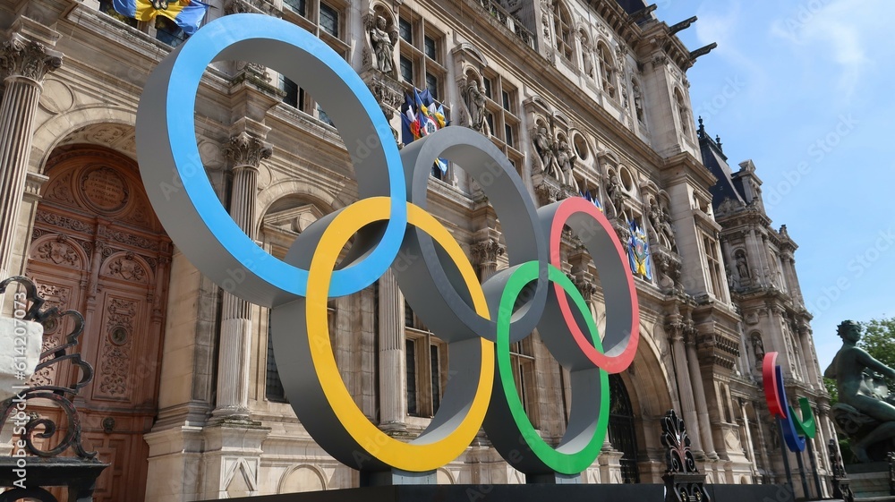 JO de Paris 2024, anneaux olympiques, logo symbole des jeux olympiques ...