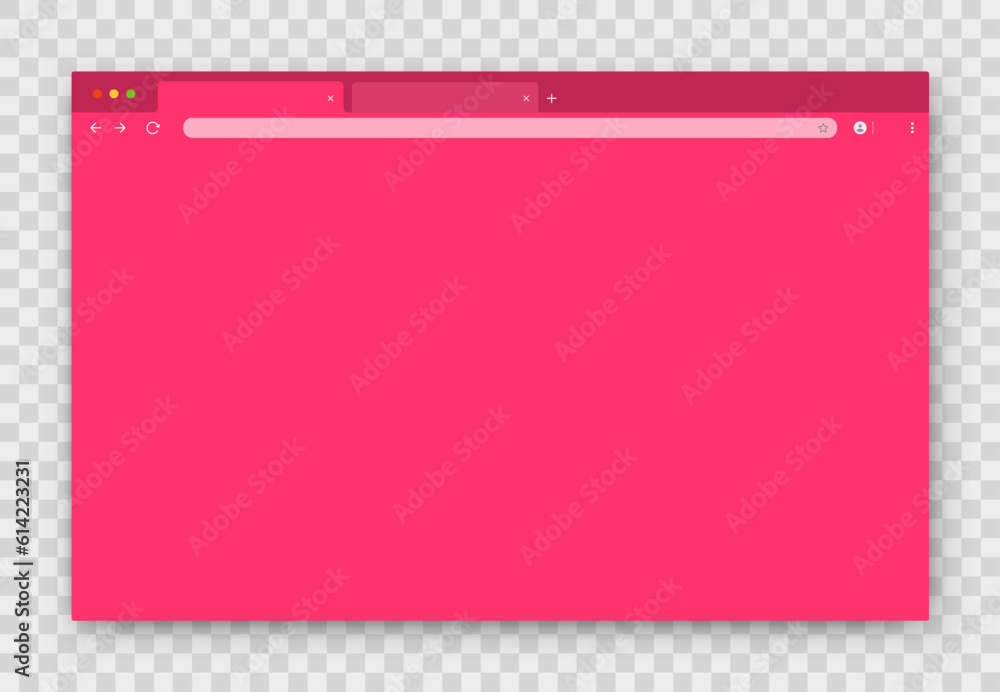 Browser window. Realistic purple empty browser window with toolbar, search bar and shadow on ...