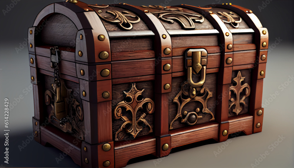 Detailed illustration of an Treasure chest isolated on white background ...