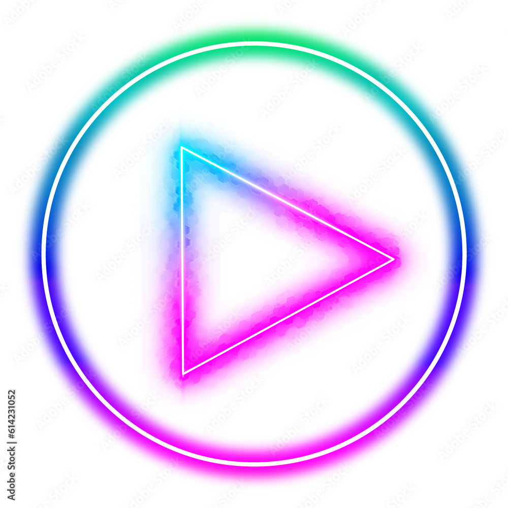 Neon Play Button Icon Stock Photo | Adobe Stock