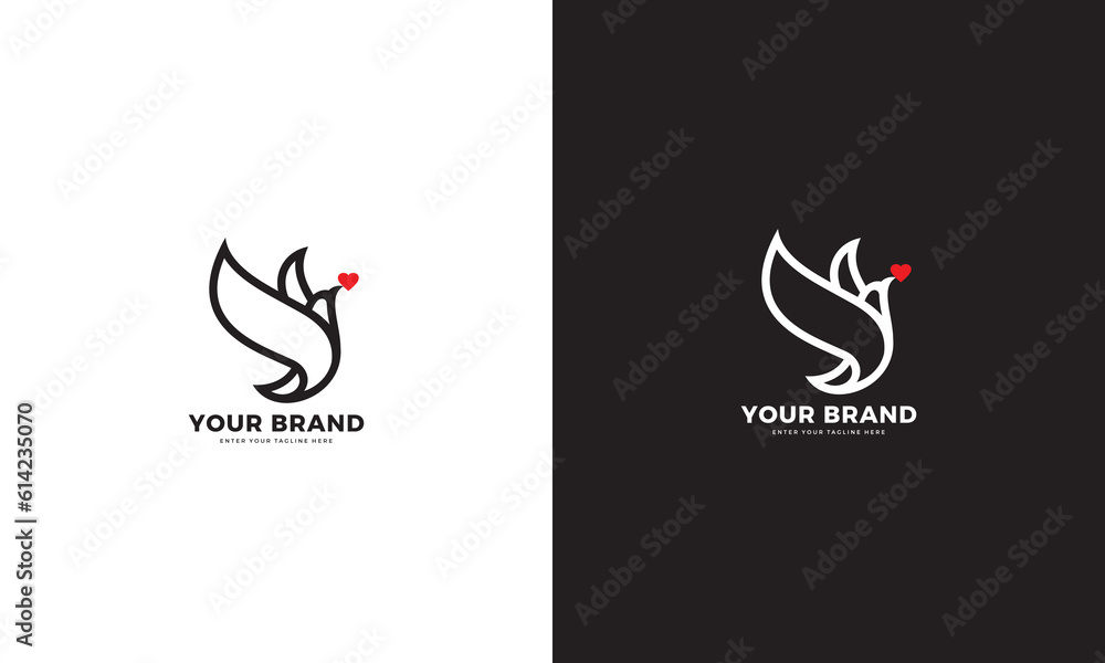 Flying pigeon logo design, vector graphic Stock Vector | Adobe Stock