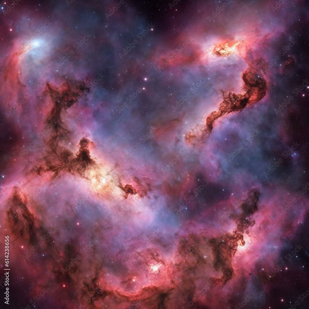 Dazzling galaxy cloud nebula in space. a starry night sky, cosmology ...