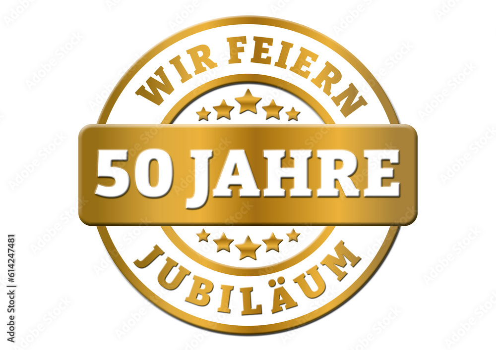 Wir feiern 50 Jahre Jubiläum Stock Illustration | Adobe Stock