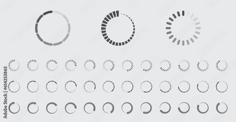 Circular Loading Buffering Icons Vector Set Video Ready for Animation ...