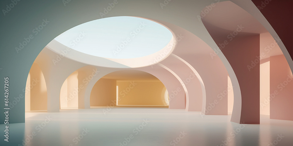 Colorful Empty Modern Architecture Interiors - Horizontal (liminal ...