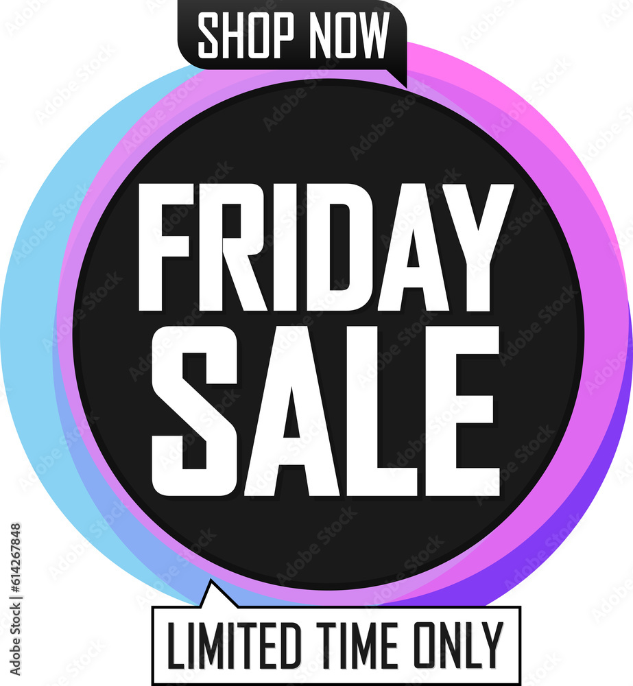 Friday Sale banner, discount tag on transparent background. Promotion ...