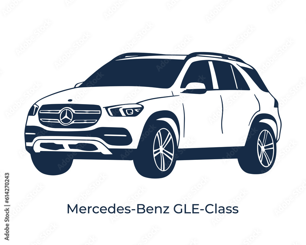 Vector silhouettes, icons of Mercedes brand cars Stock Vector | Adobe Stock