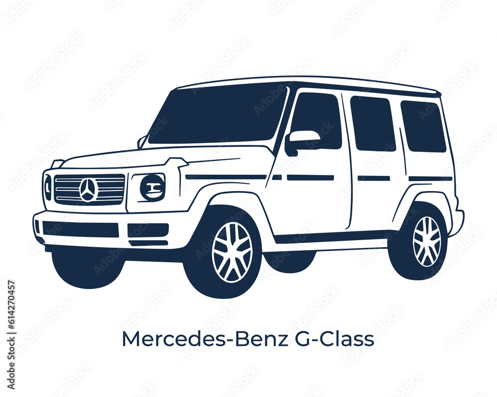 Vector silhouettes, icons of Mercedes brand cars Stock Vector | Adobe Stock