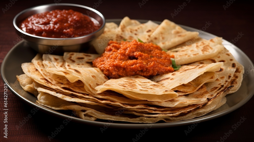 Roti Canai: Flaky Indian-inspired Flatbread Stock Illustration | Adobe ...