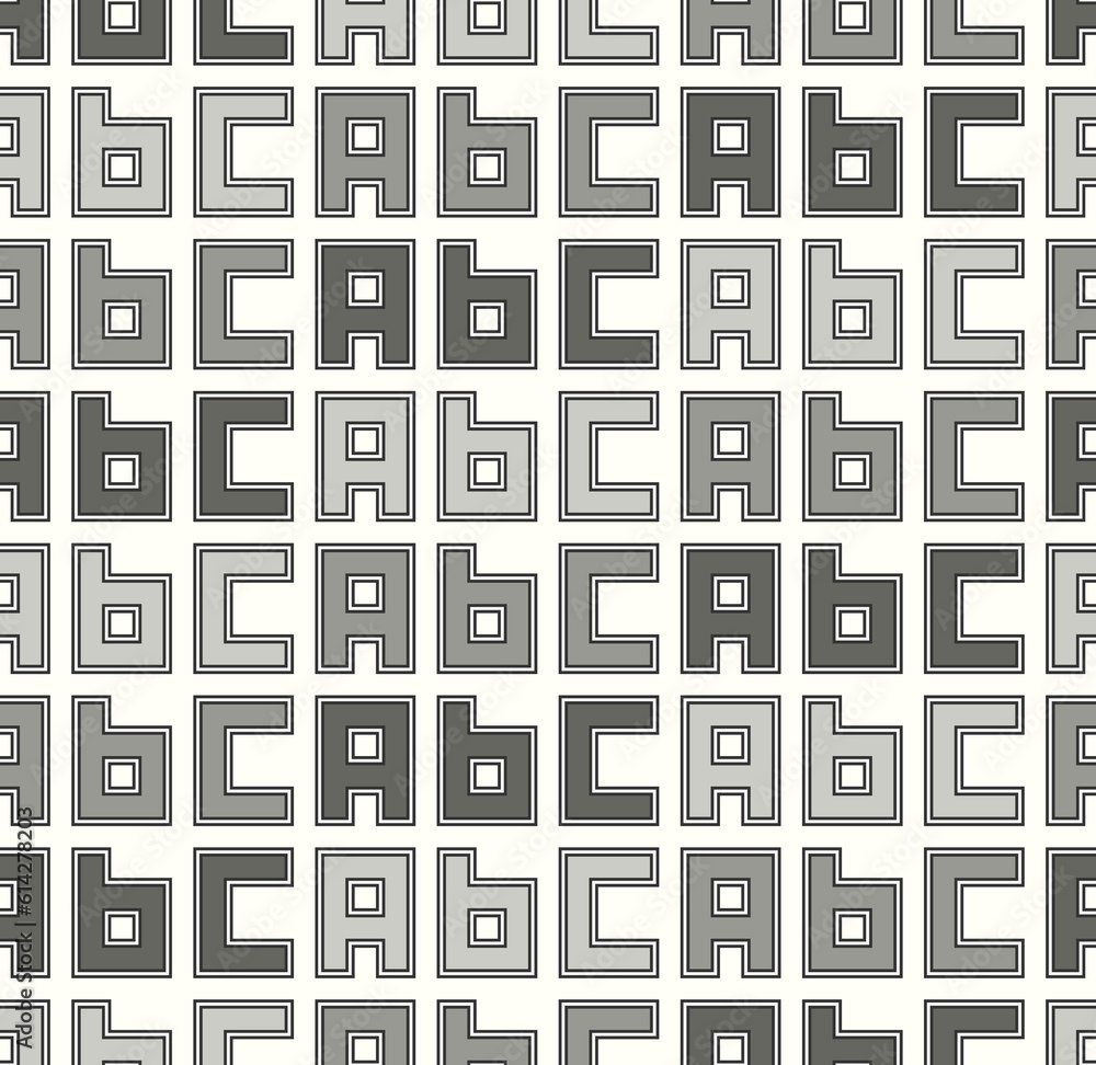 Surface pattern design with english letters. ABC word background ...