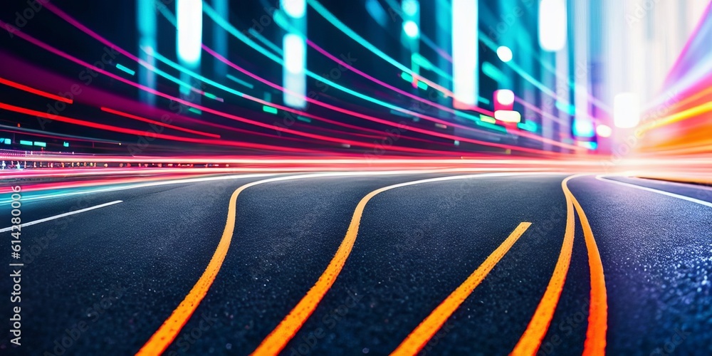 ภาพประกอบสต็อก City street with binary code numbers on motion blurred ...