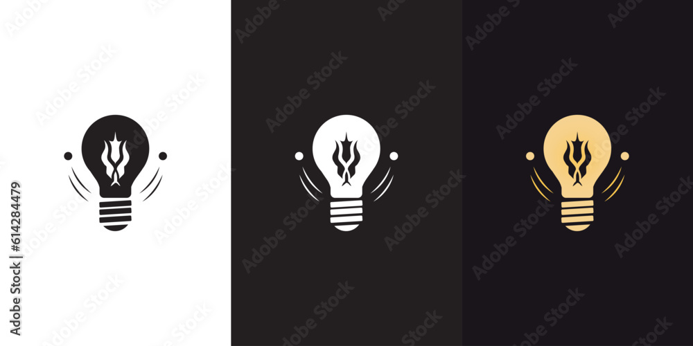 Bulb logo. Black, white and color formats. Stock Vector | Adobe Stock