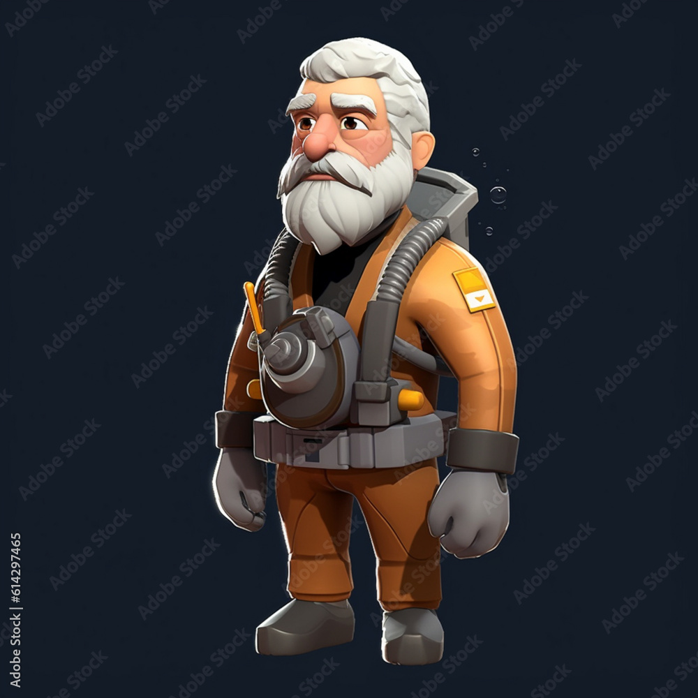 Professor old man (55-60) with gray hair and a well-groomed beard. He ...