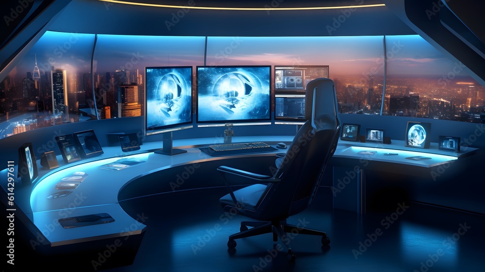 Advanced technology with artificial intelligence, depicting a sleek and ...