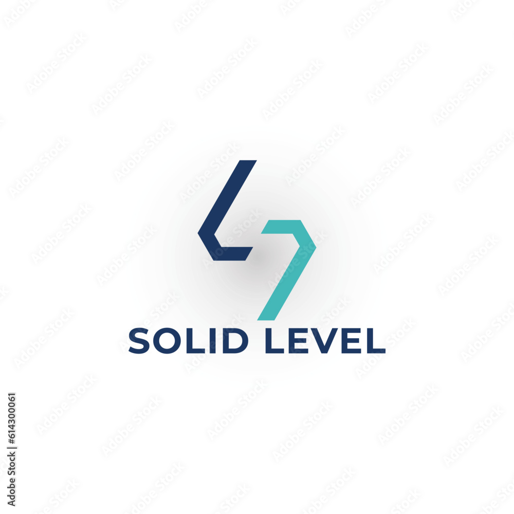 Abstract initial letter SL or LS logo in blue color isolated in white ...