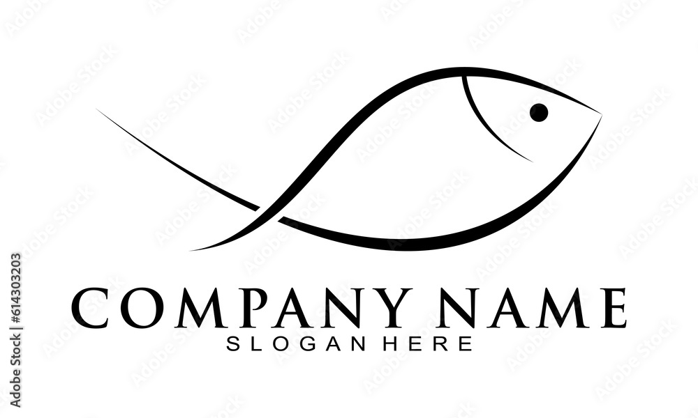 Simple fish illustration vector logo Stock Vector | Adobe Stock