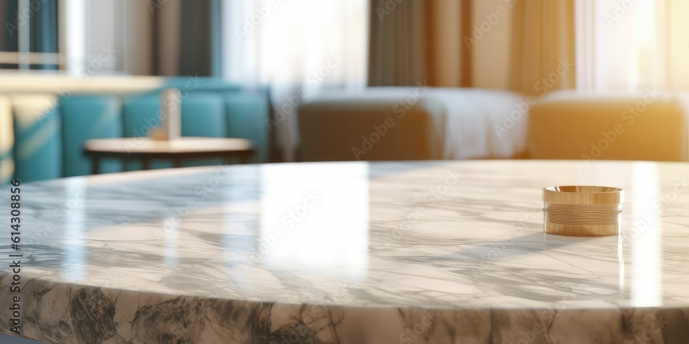empty marmer, marble texture table blurred hotel , dining room Stock ...