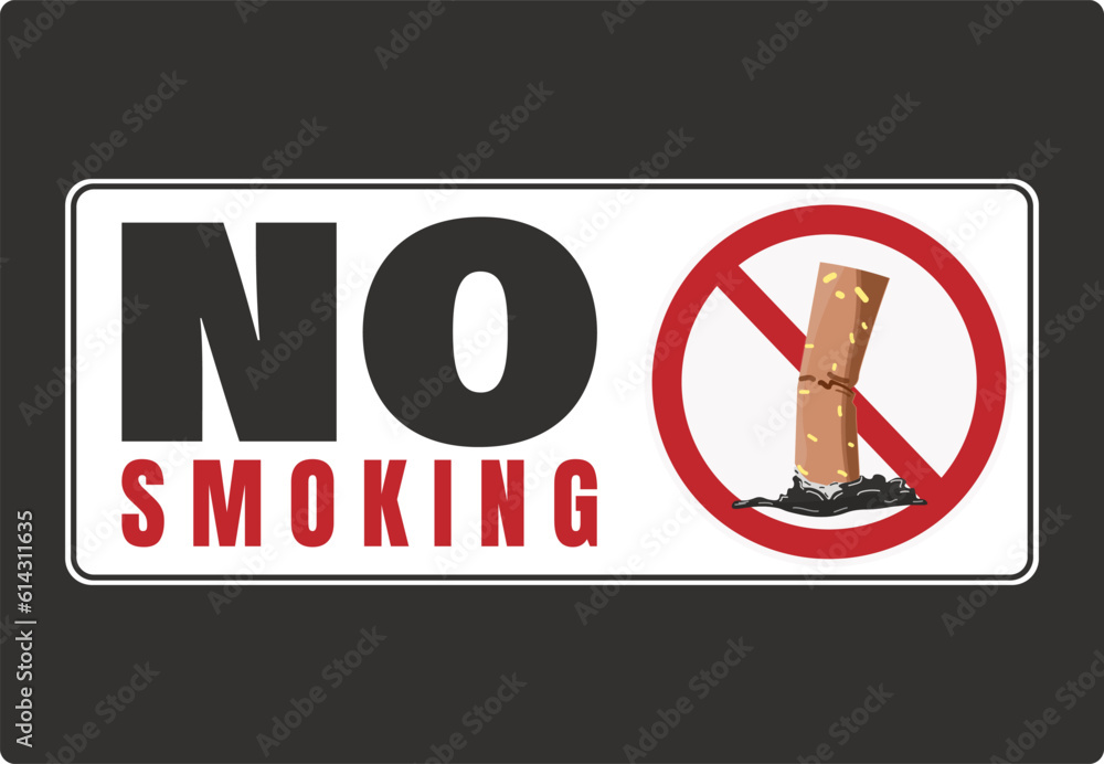 Printable sticker label design of no smoking area with tobacco ...