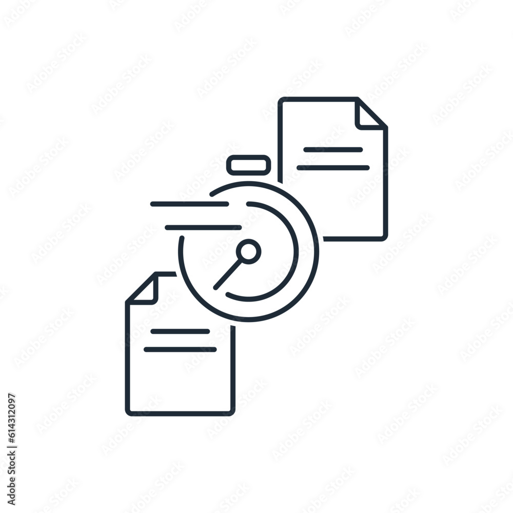 Accelerated process of exchange of processed data. Vector linear icon ...