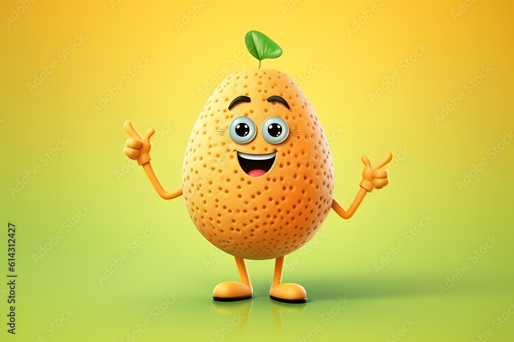 Funny Cantaloupe cartoon character Stock Illustration | Adobe Stock