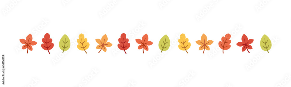 Autumn leaves separator border in orange and red colors for Fall and ...