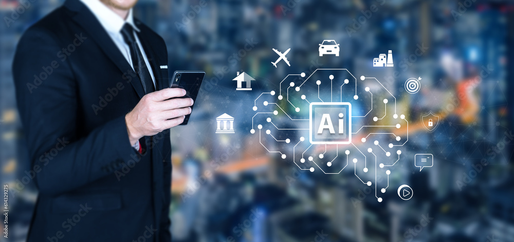 AI tech concept, artificial intelligence technology, smart robot, new ...