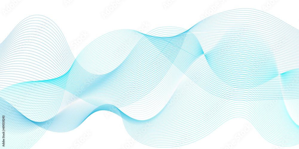Abstract blue flowing wave lines background. Modern glowing moving ...