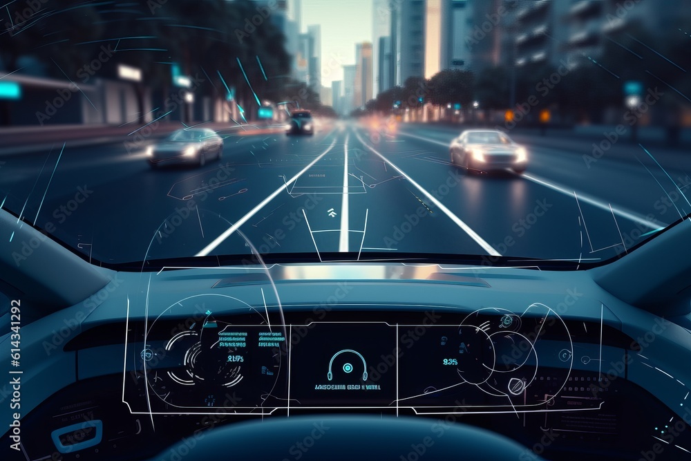 Modern smart car technology intelligent system using Heads up display ...
