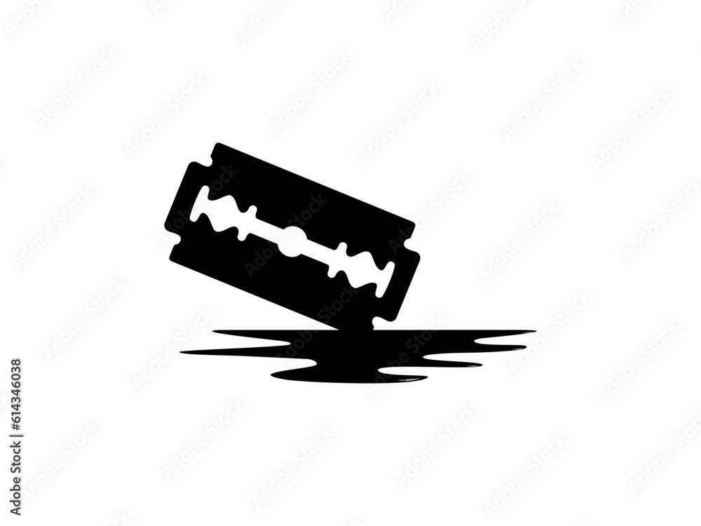 Bloody Razor Blade Silhouette, Visual Illustration for Genre Horror ...