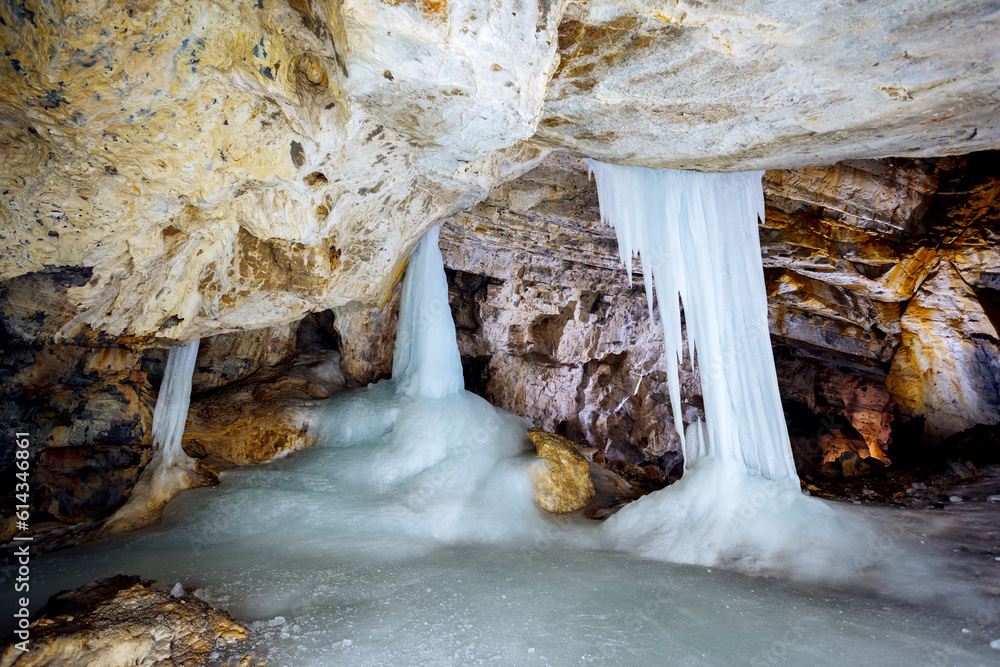 Incredible underground world of the Demanovska ice cave with ice ...