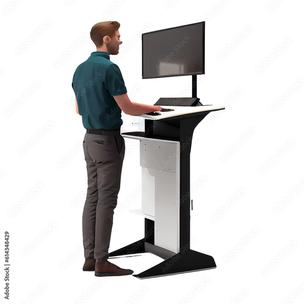 Standing Desk 3d render, isolated on transparent background Stock ...