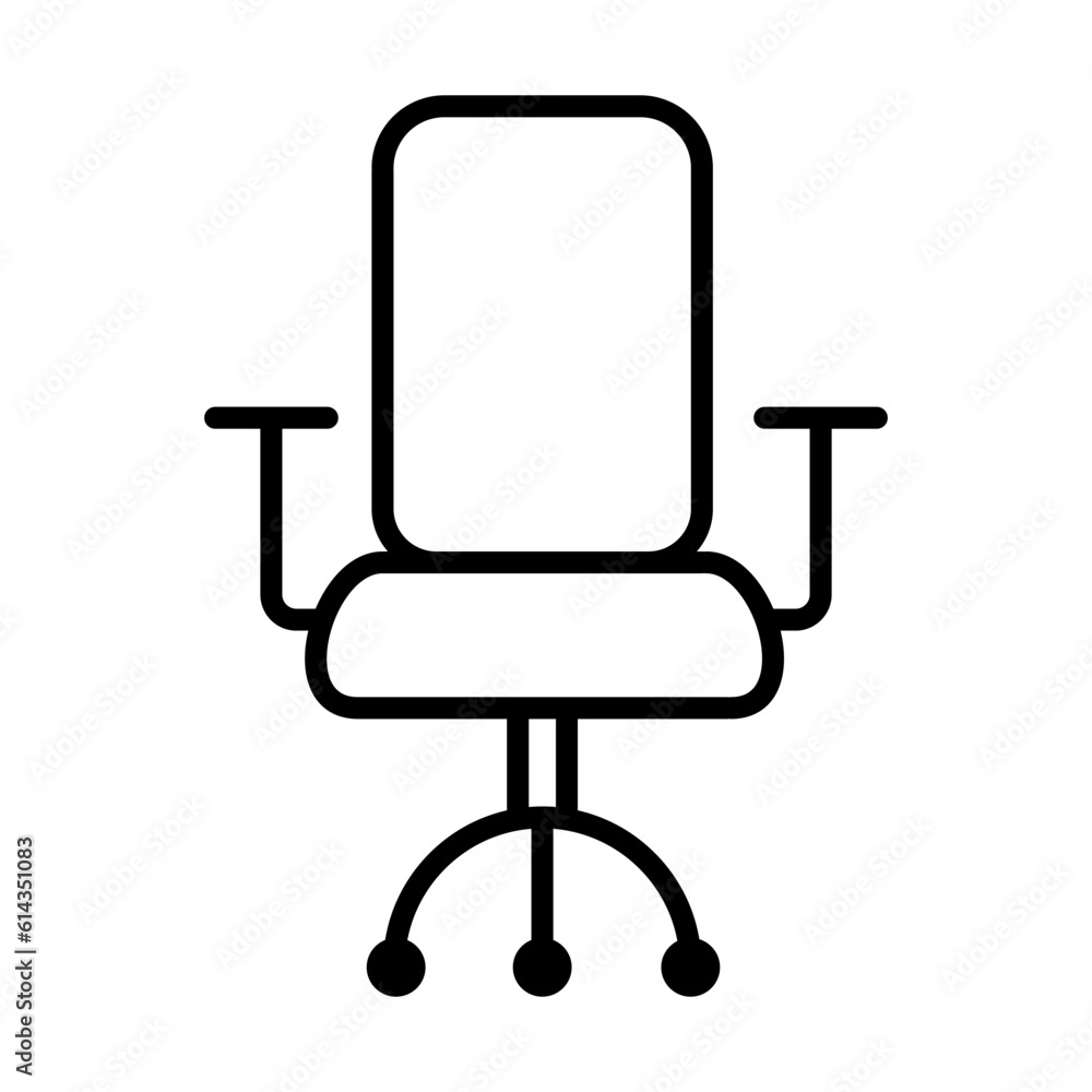 Chair Office Icon Logo Design Vector Template Illustration Sign And ...