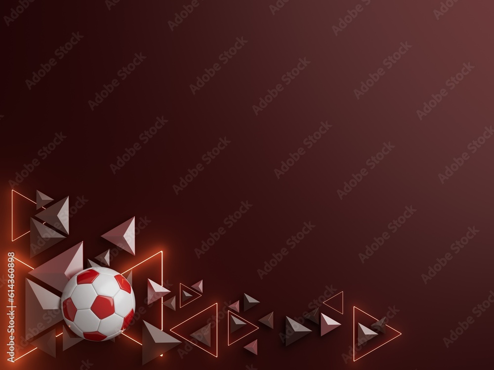football ball 3d object. 3d illustration. graphic background element ...