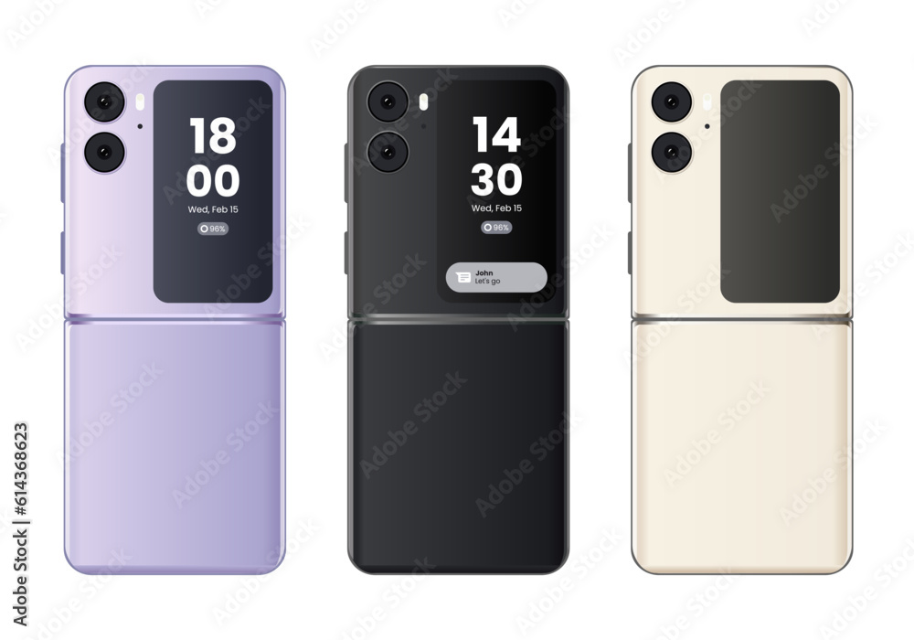 Oppo Find N2 Flip front display mockup with all colors variant. New ...