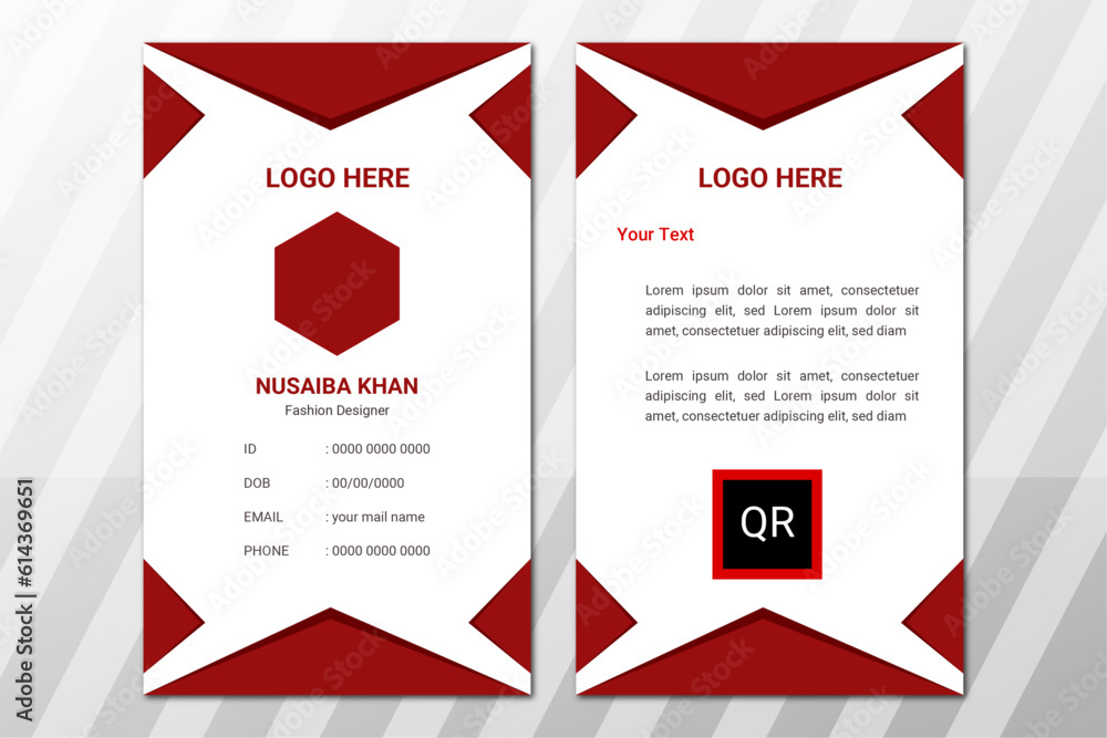 creative ID Card Template with an author photo place, Office Id Card ... creative ID Card Template with an author photo place, Office Id Card ...