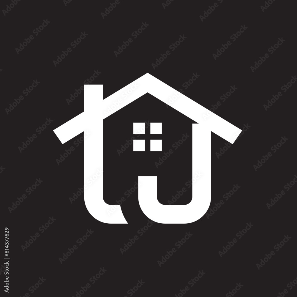 Initial letter tj building logo design template vector image Stock ...